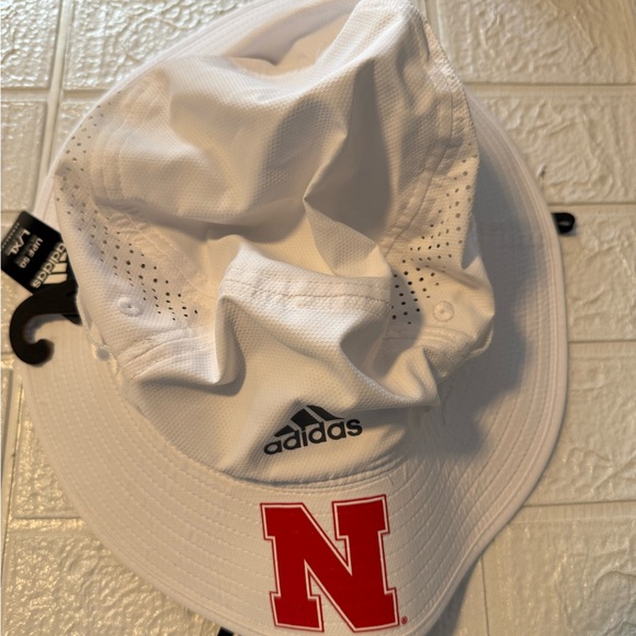 adidas | Accessories | Adidas Nebraska Huskers Bucket Hat White Lxl Upf ...